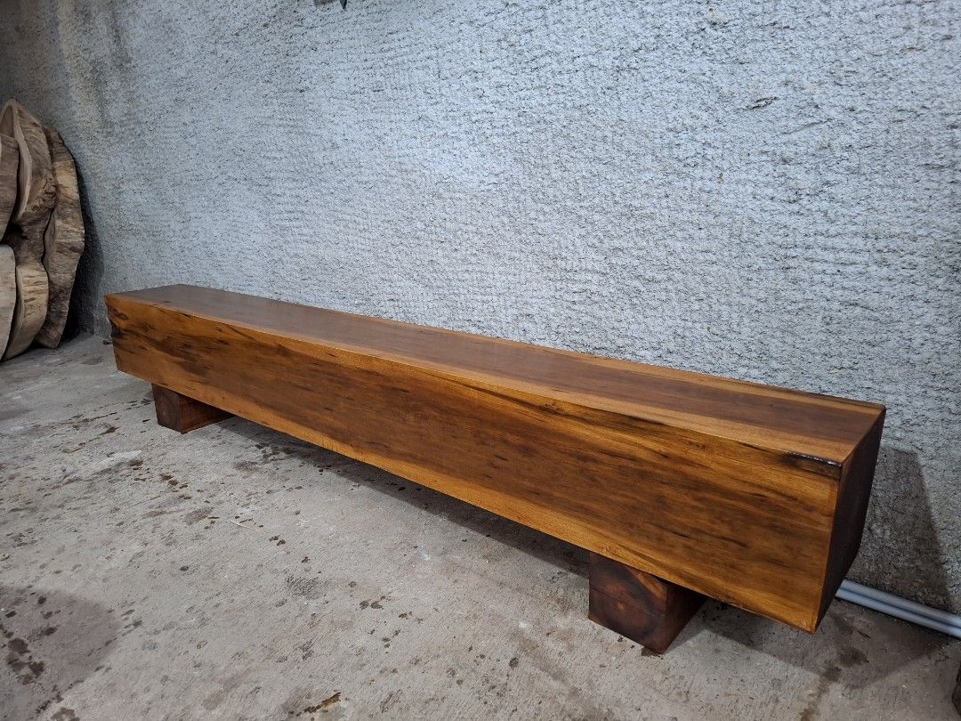 Bench bangku balok kayu meja kopi bangku kafe, Antik, Furnitur di Carousell