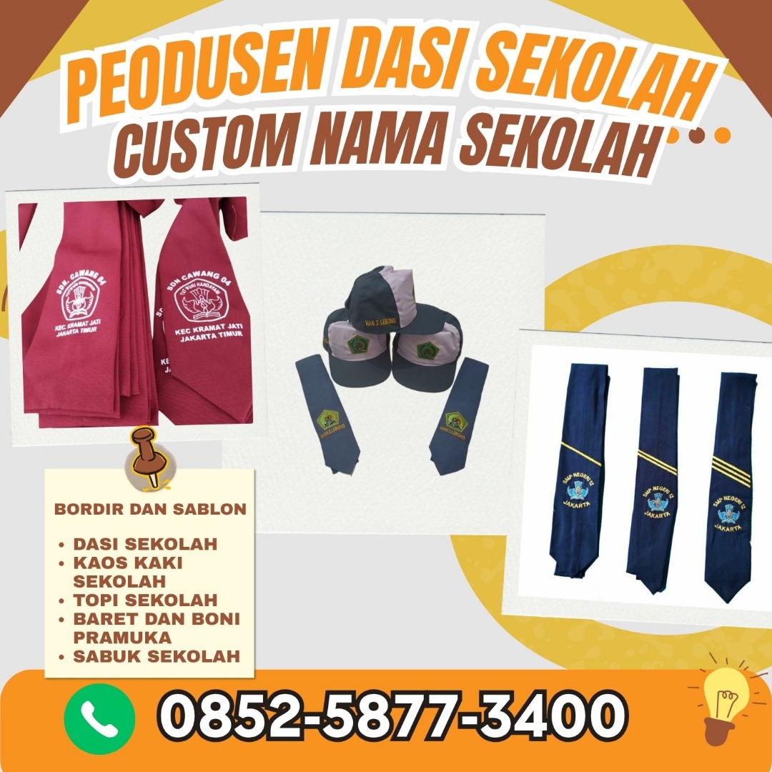 BISA CUSTOM!!! WA 0852-5877-3400 Pabrik Dasi Sekolah Abu Abu di Kaur ...