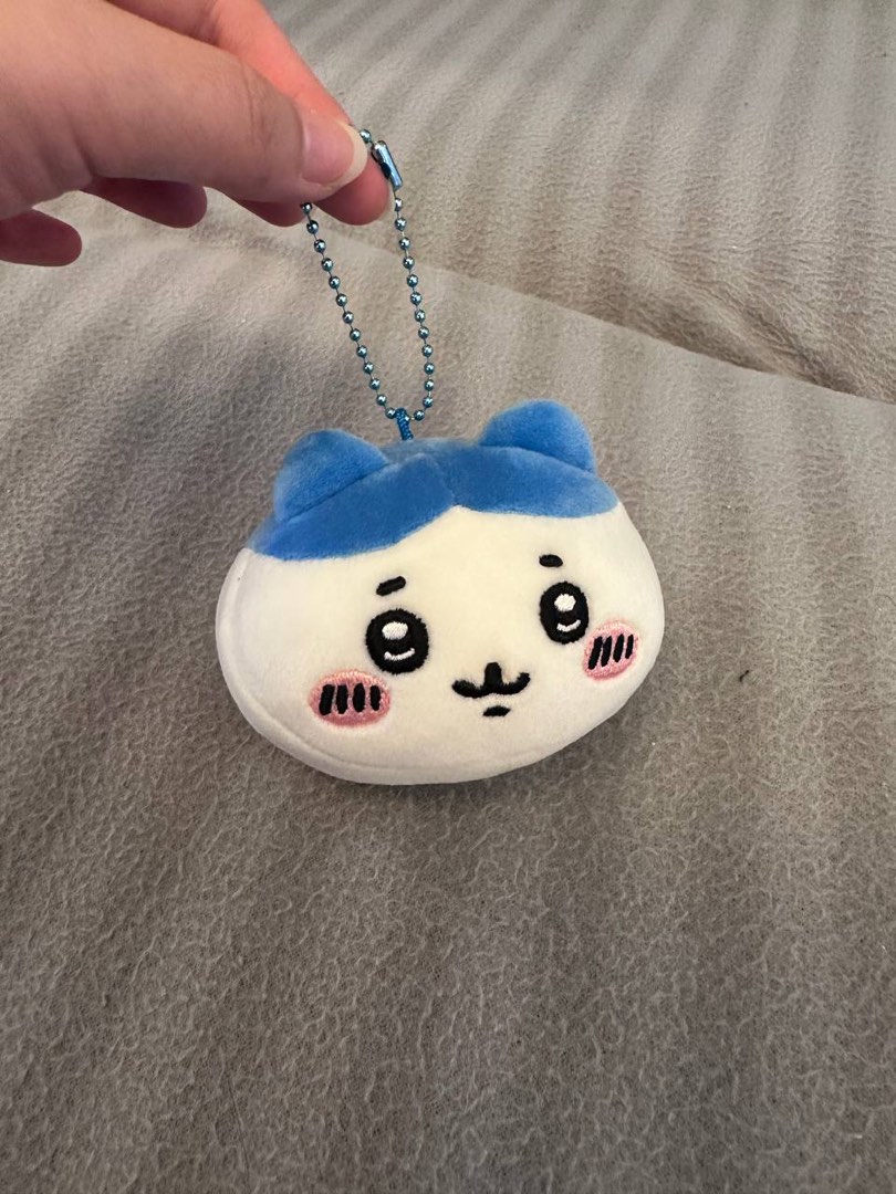 Chiikawa BN Hachiware Mascot Head Plushie Soft Toy Keychain, Hobbies ...