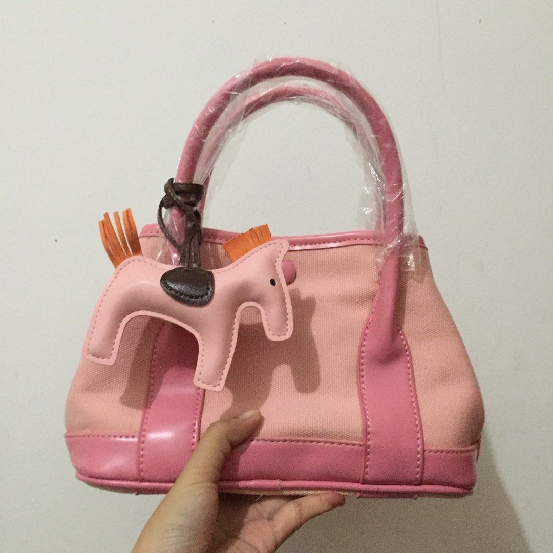 cute baby pink little pony sling bag horse accessories handle crossbody ...