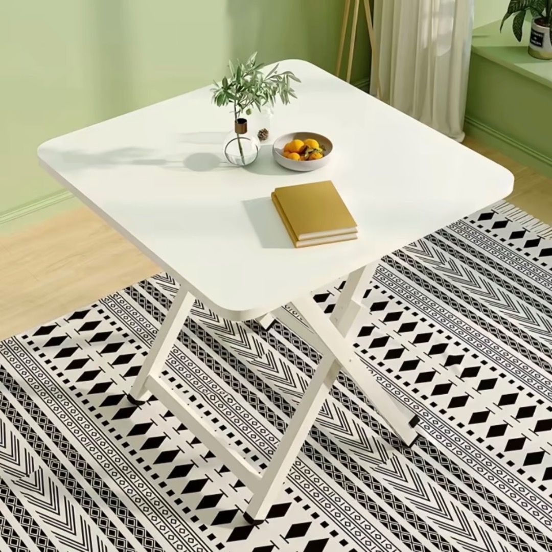 Foldable Square Dining Table | Compact Folding Dining Desk | White ...
