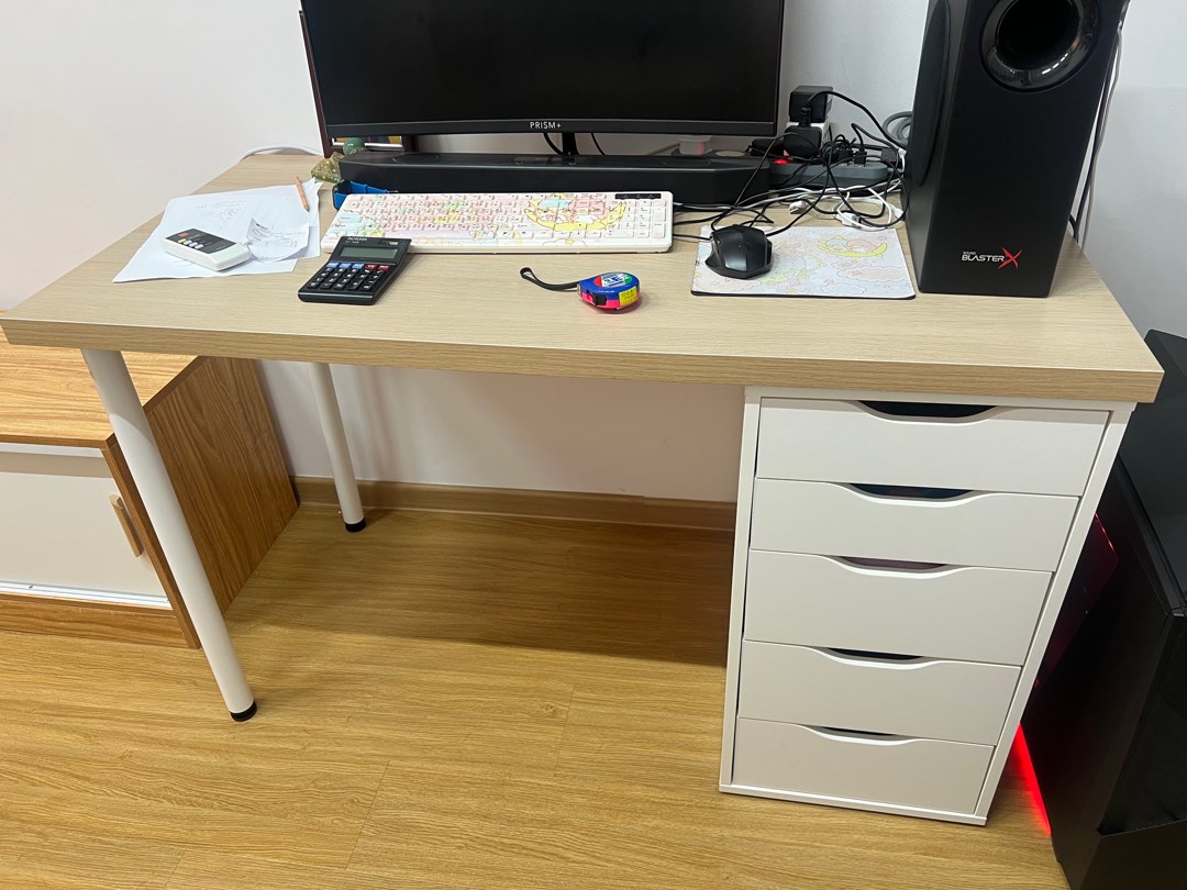 IKEA STUDY TABLE | IKEA COMPUTER TABLE | LAGKAPTEN / ALEX, Furniture ...