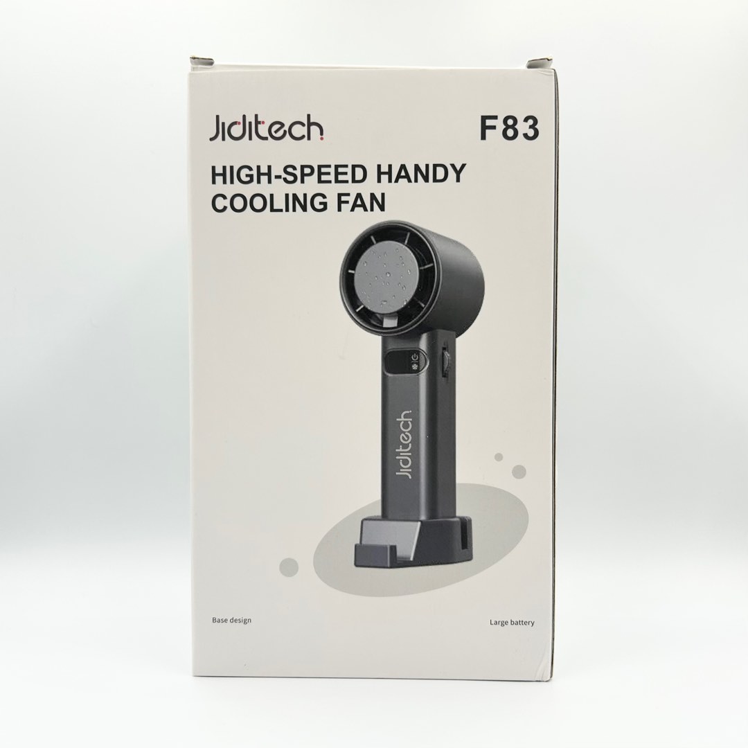 JIDITECH High-Speed Handy Portable Cooling Fan in Black 4800 mAh ...