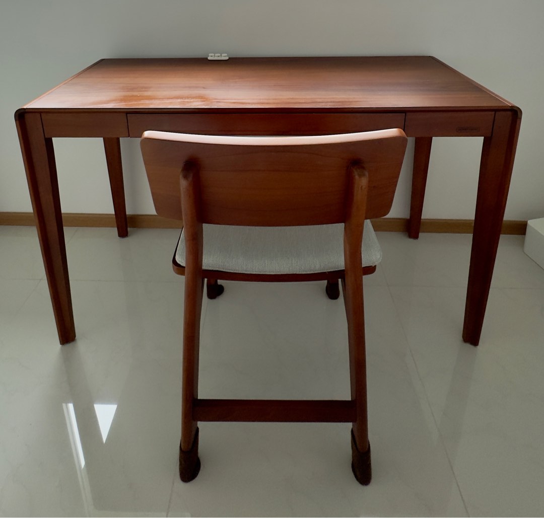KAYRA 100CM WRITING TABLE + Chair ( Scan Teak), Furniture & Home Living ...
