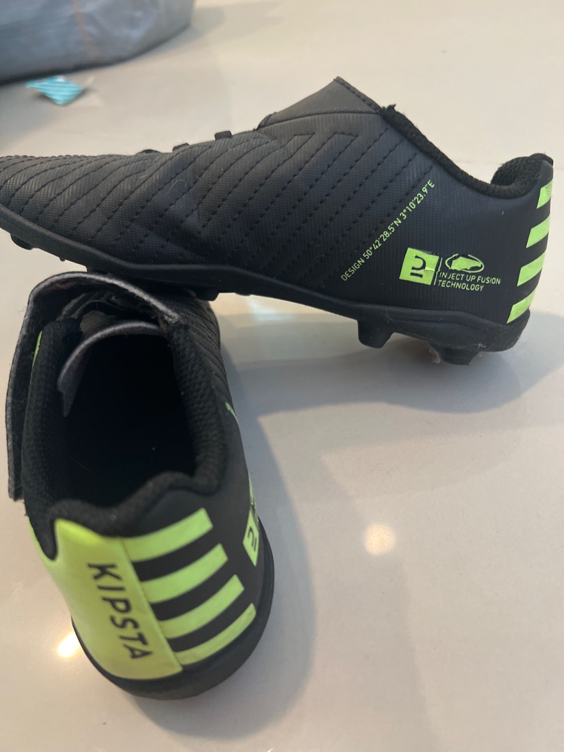 Kipsta Agility 100 Easy Black Football Boots EU 33, Babies & Kids ...
