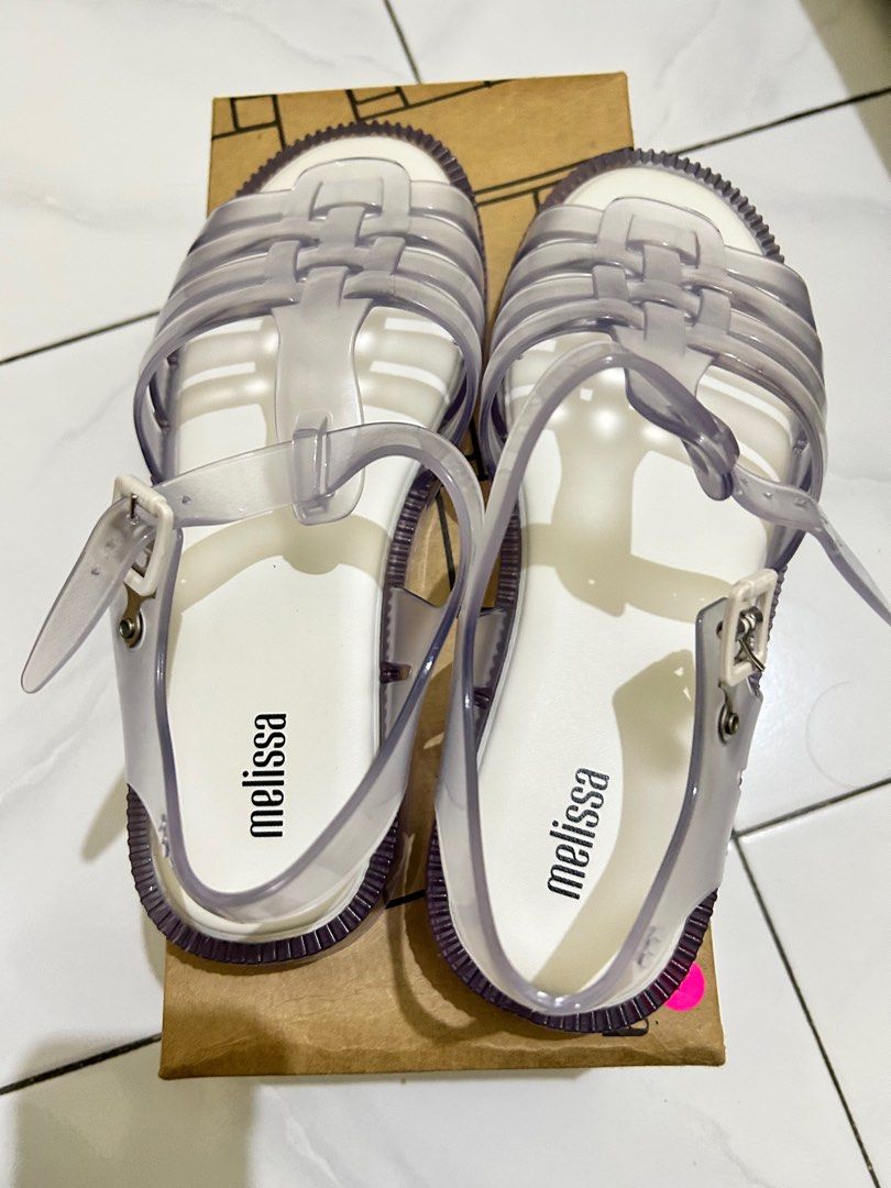 Melissa Possession Fresh Ad Fat Clear/White Purples, Fesyen Wanita ...