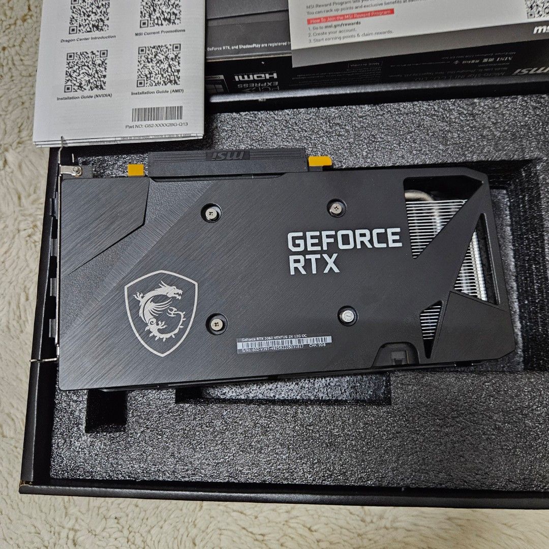 MSI NVIDIA GEFORCE RTX3060 RTX 3060 GRAPHIC CARD GPU DDR 12GB RAM HDMI ...