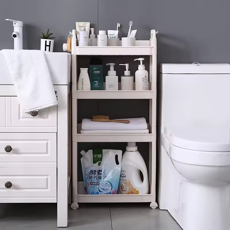 Narrow Bathroom Storage Rack | Slim Storage Rack With Wheels | Multi ...