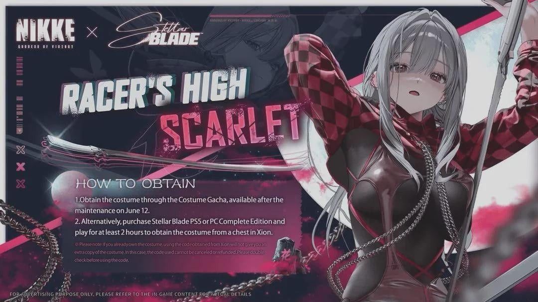 Nikke x Stellar Blade Racer's High Scarlet CD key code, Video Gaming ...