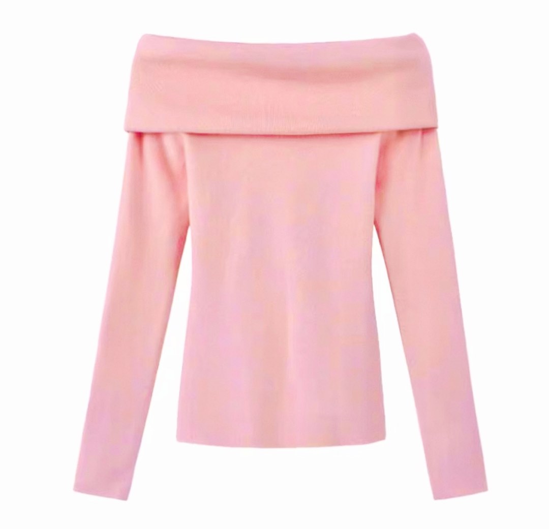 Pink Off Shoulder Top, Women's Fashion, Tops, Longsleeves on Carousell