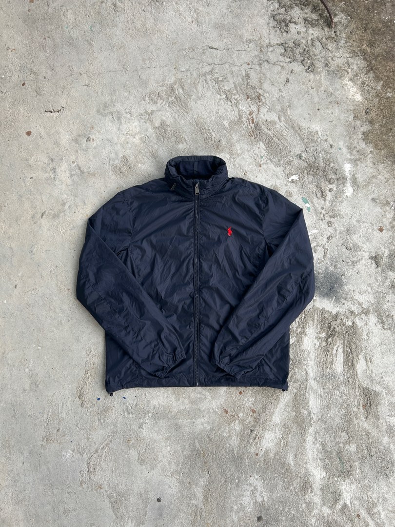 Polo Ralph Lauren Mens Navy Blue Wind Breaker Nylon Jacket Packable ...