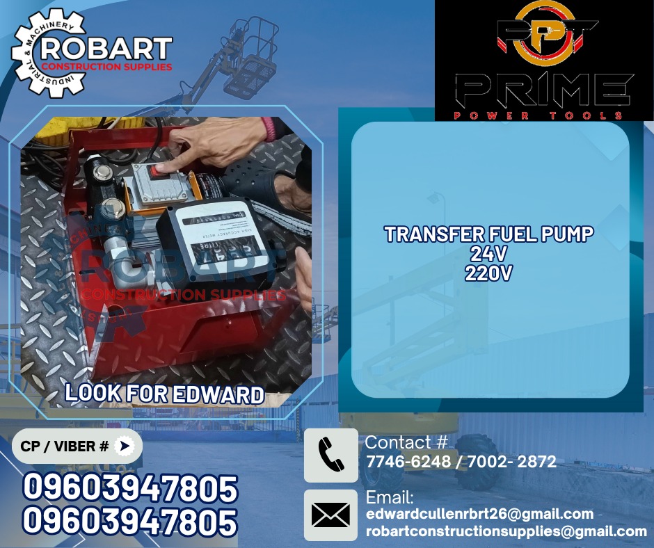 Prime Transfer Fuel Pump 220V and 24V, Commercial & Industrial, Construction Tools & Equipment ...