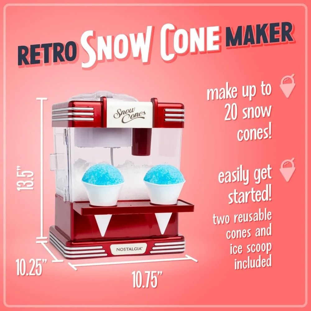Retro Table-Top Slushie Machine Makes 20 Icy Treats - Includes 2 ...