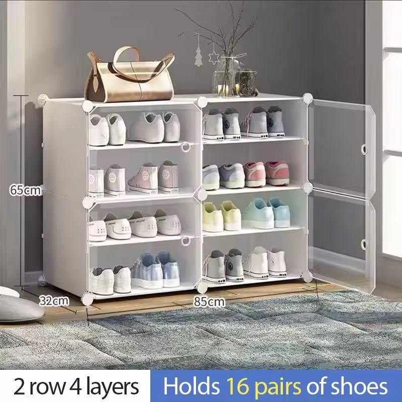 Stackable Shoe Storage Cabinet | Transparent Door Shoe Rack | Multi ...