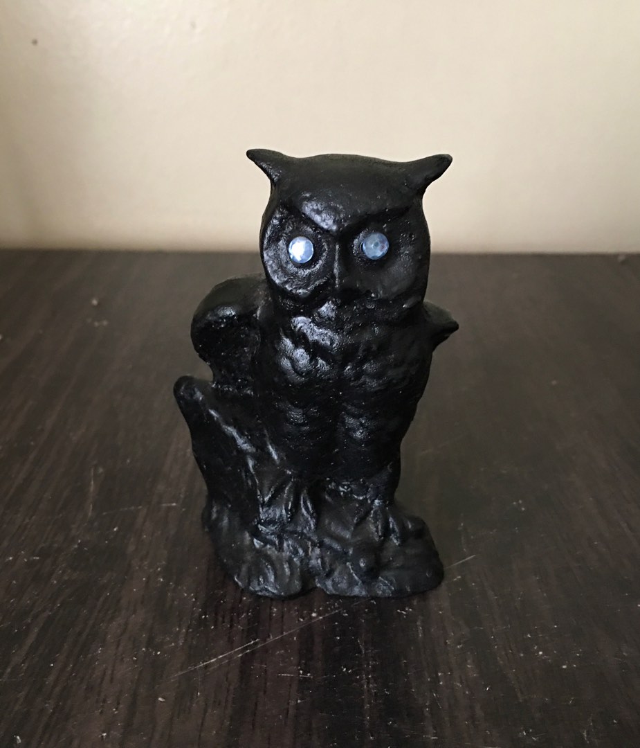 Vintage Handcrafted Coal Owl Blue Eyes, Hobbies & Toys, Memorabilia & Collectibles, Vintage ...