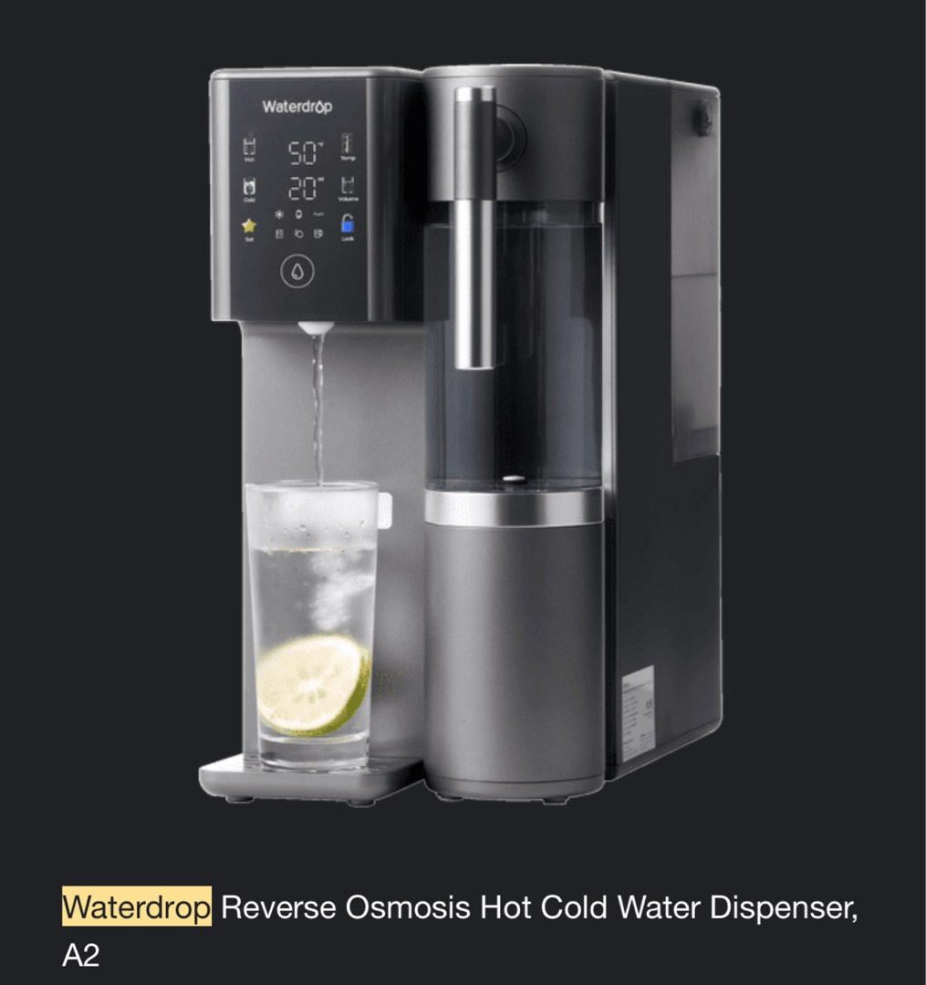 Waterdrop Reverse Osmosis Hot Cold Water Dispenser, A2, TV & Home ...