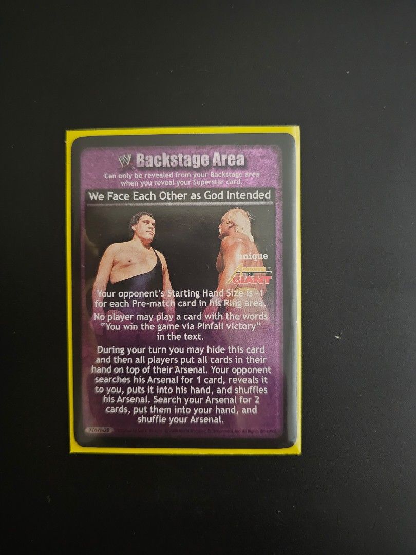 WWE WWF Raw Deal Card - We Face Each Other as God Intended (Andre), Hobbies & Toys, Toys & Games ...