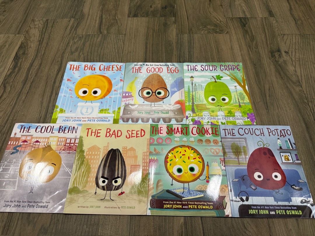 7 books: The Bad Seed / Big Cheese / Good Egg / Sour Grape / Cool Bean ...