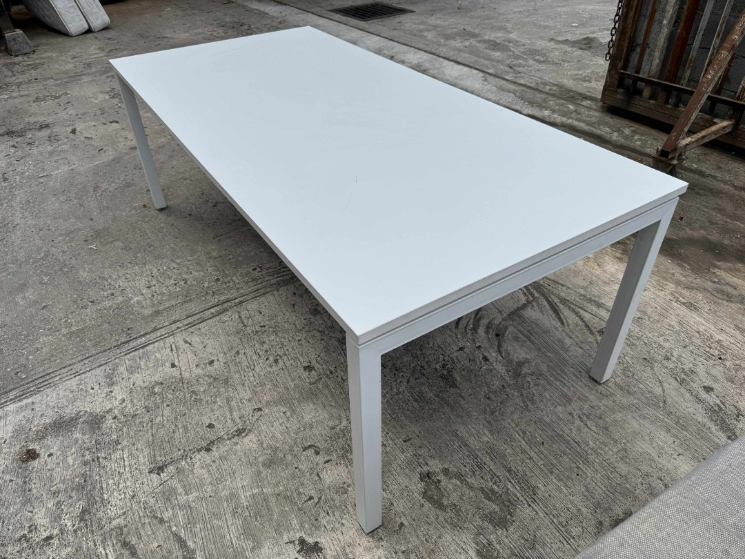 7ft Steel Frame Table Meeting Dining Conference Meja, Furniture & Home ...