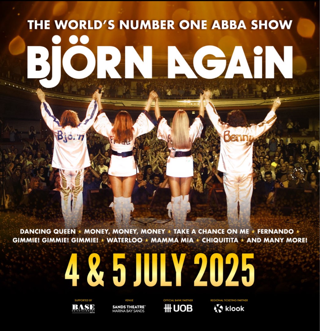 Björn Again Concert Tickets - 5 July 2025, Tickets & Vouchers, Event ...