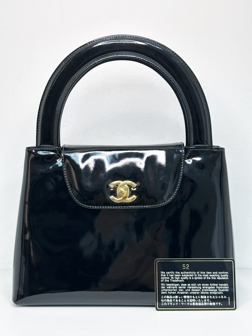 CHANEL VINTAGE KELLY BAG PATENT LEATHER 52 holo card, Luxury, Bags ...
