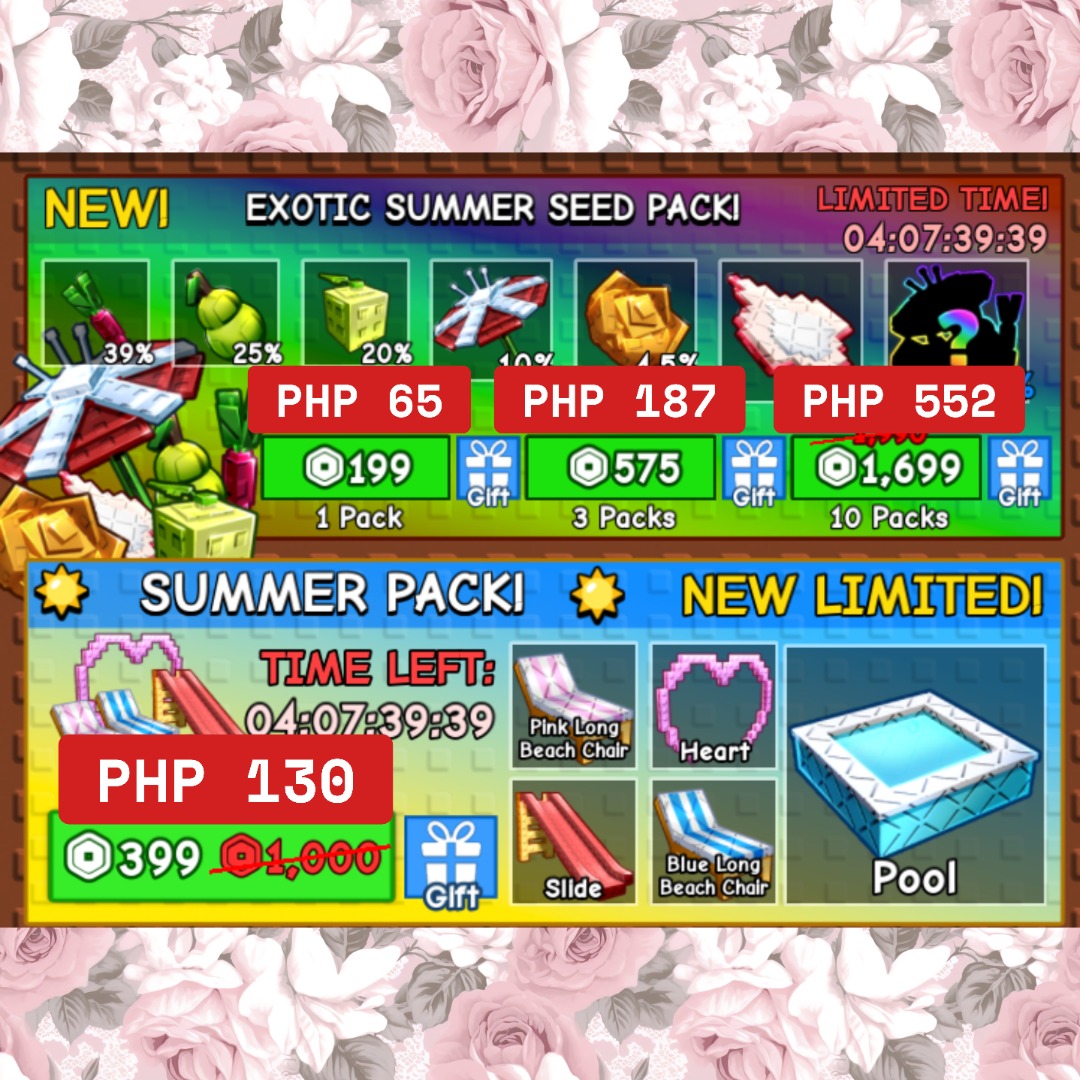 CHEAP Grow A Garden Gamepass - EXOTIC SUMMER SEED PACK and SUMMER PACK ...