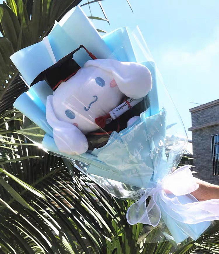 Graduation Bear Cinnamoroll Plush Bouquet, Hobbies & Toys, Flowers ...
