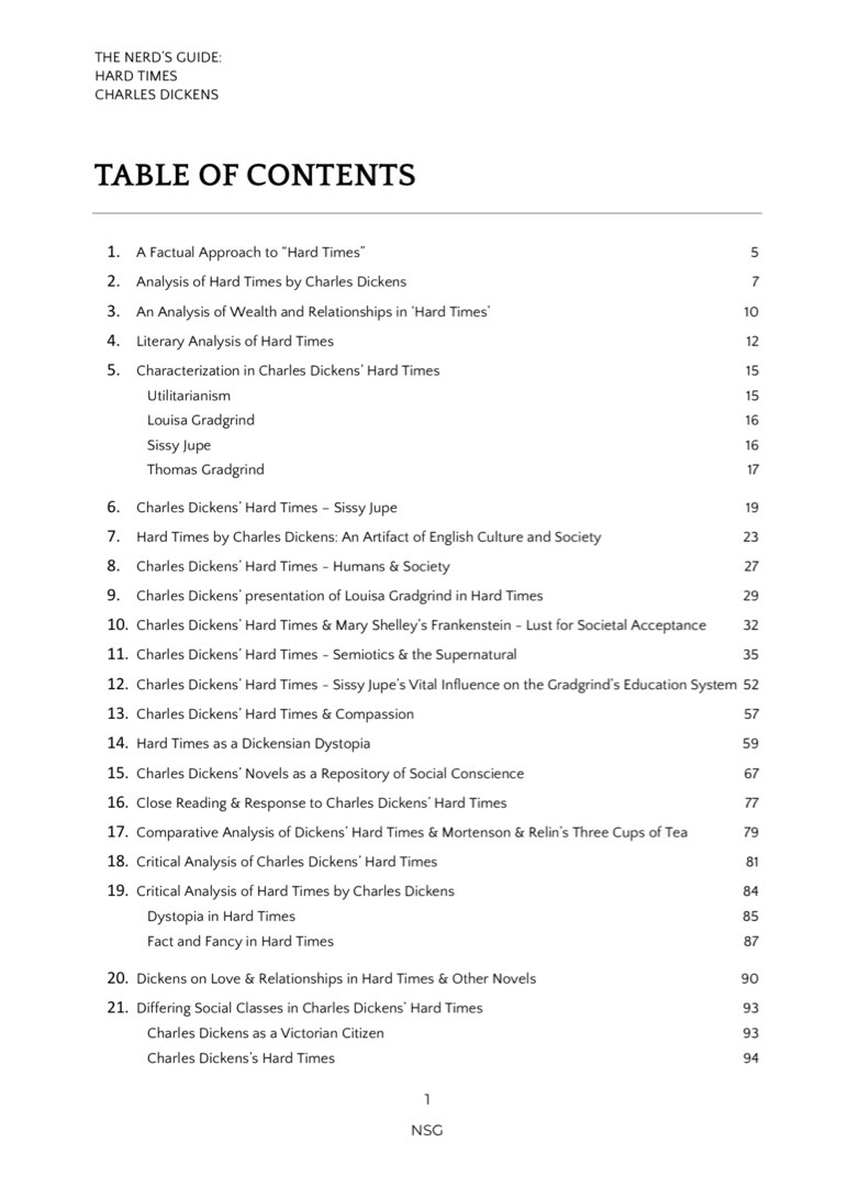 HARD TIMES BY CHARLES DICKENS NOTES & MODEL ESSAYS GCE A LEVEL H2 9539 ...