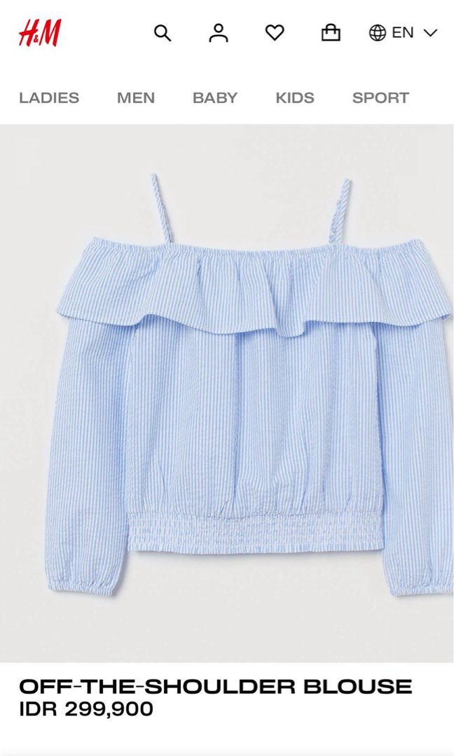 h&m blouse off shoulder sabrina blus cut label bukan zara love bonito pull and bear, Fesyen ...