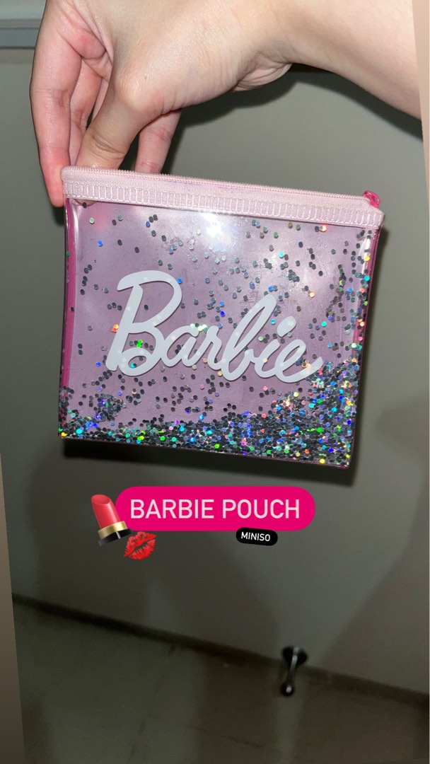 MINISO Barbie Pouch (semi clear pouch & ada glitternyaa gemassh), Buku ...