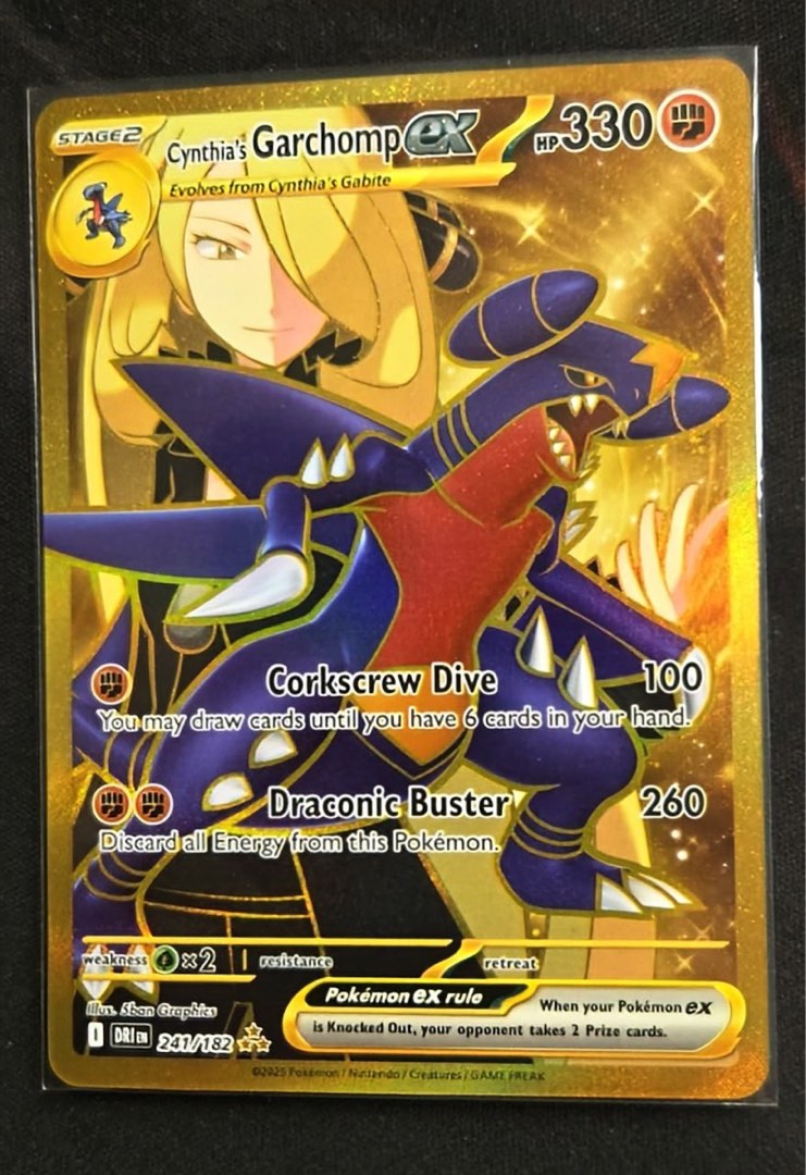 Pokemon Destined rivals Gold Cynthia's Garchomp ex #241, Hobbies & Toys ...