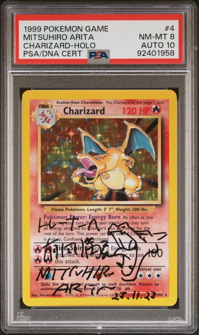 PSA 10 8 Charizard Base Set Mitsuhiro Arira Autographed, Hobbies & Toys, Toys & Games on Carousell
