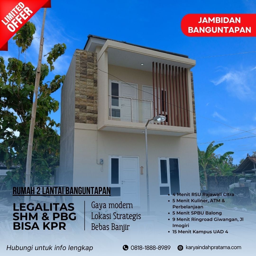 Rumah 2 Lantai Murah Jogja Dkat Terminal Giwangan 10 Menit Kampus UAD 4 ...