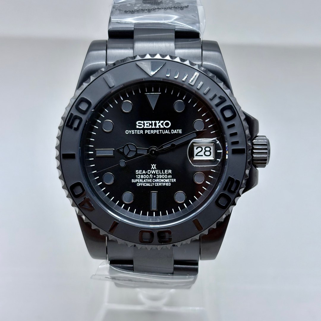 Seiko mod stealth Dweller, Men's Fashion, Watches & Accessories ...