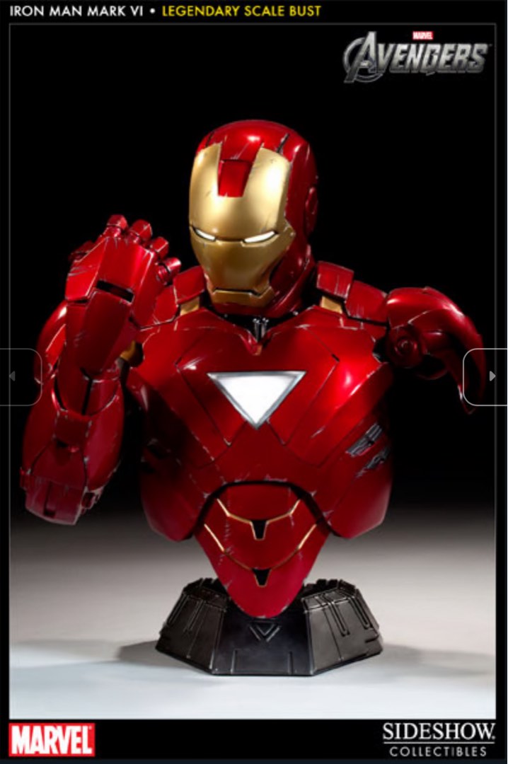 Sideshow Iron Man Mark VI 1/2 Scale Bust, Hobbies & Toys, Collectibles ...