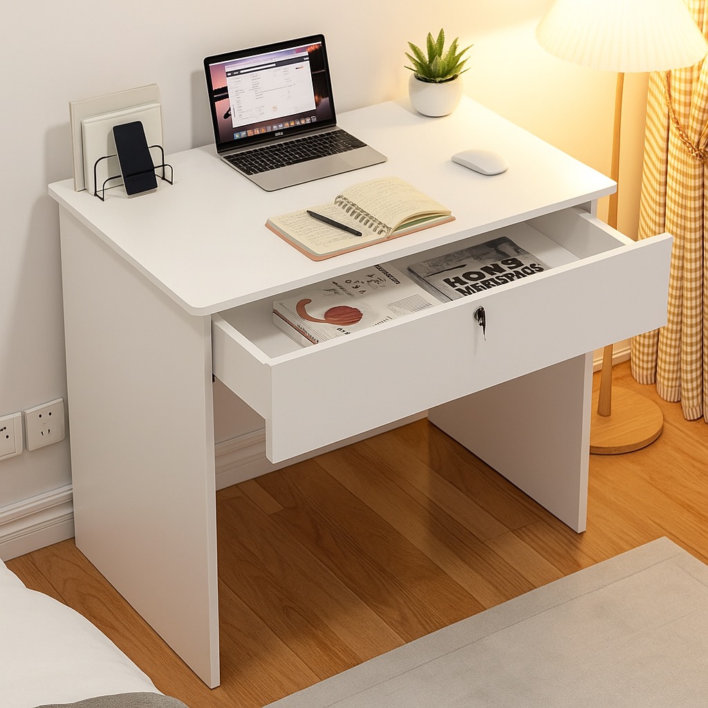 Study Desk With Drawer | White Computer Desk | Home Office Table | Work ...
