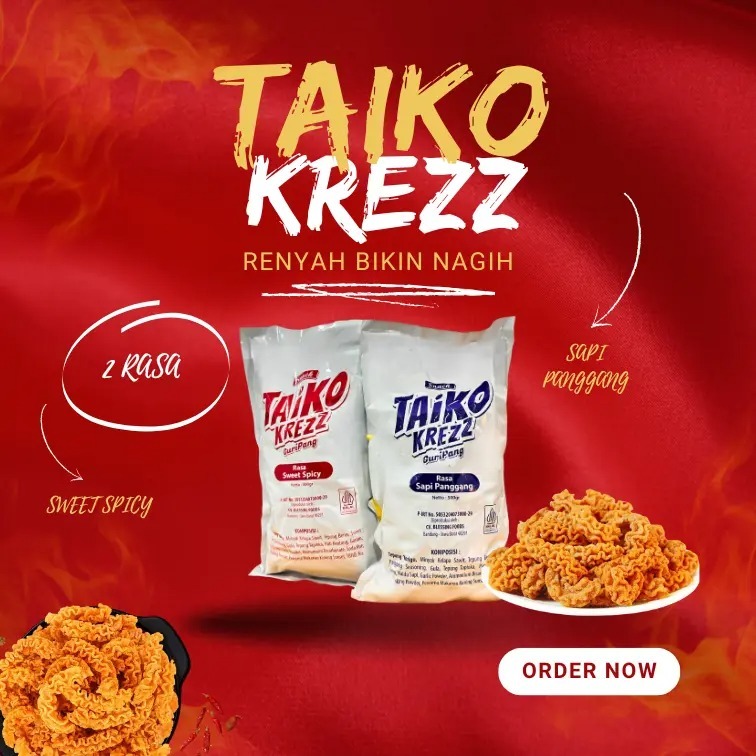 Taiko Krezz Snack Mie Kering – Sweet Spicy / Sapi Panggang, Makanan ...