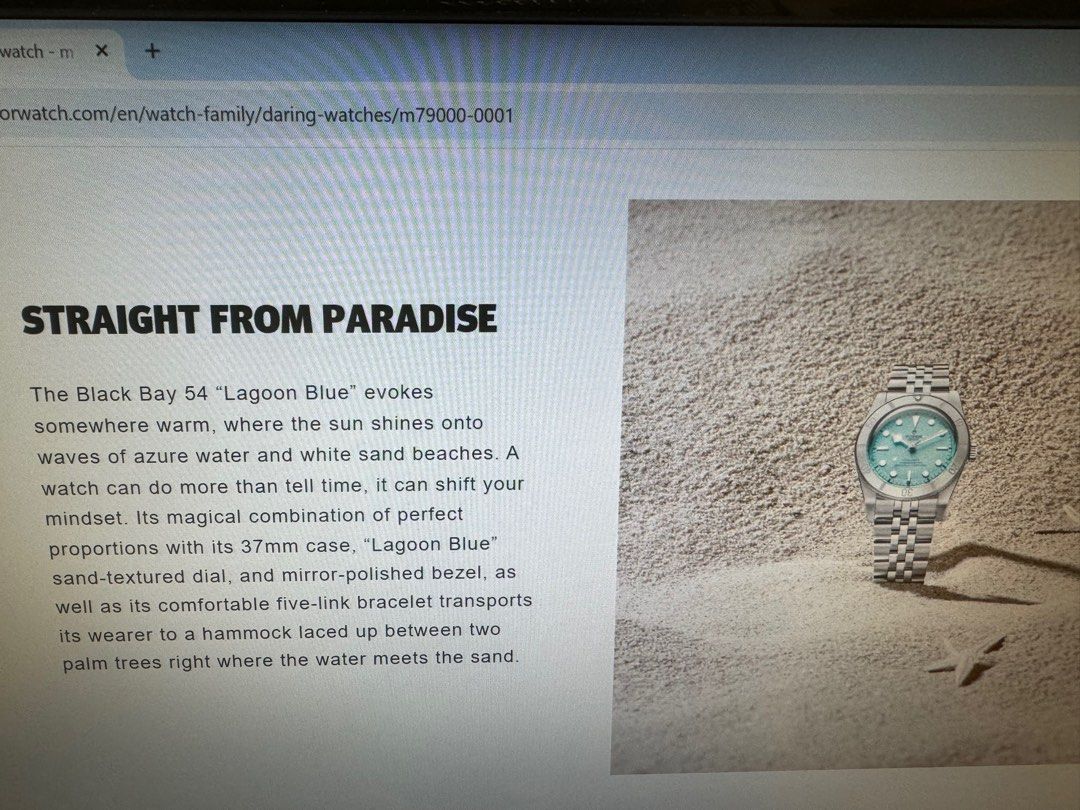 Tudor Black Bay 54 Blue Lagoon watch , Luxury, Watches on Carousell