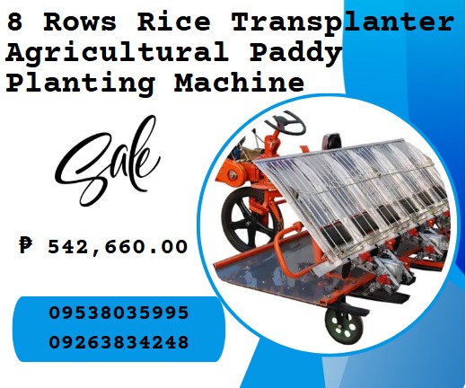 8 Rows Rice Transplanter Agricultural Paddy Planting Machine ...