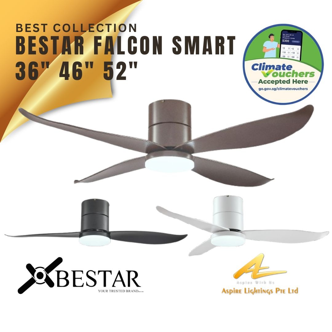 [ CLIMATE VOUCHER ] Bestar Falcon Hugger Ceiling Fan Light 24W Tri ...