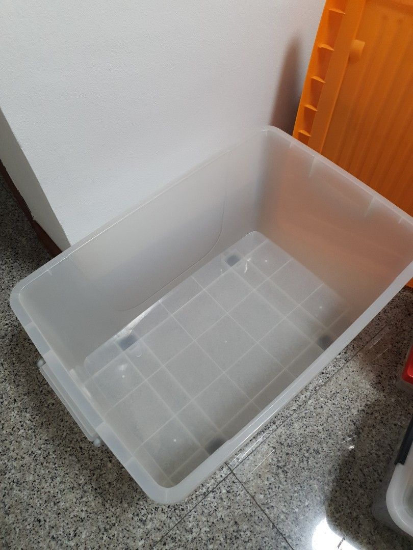 FREE ALGO Big Plastic Storage Box with Lid, Furniture & Home Living ...