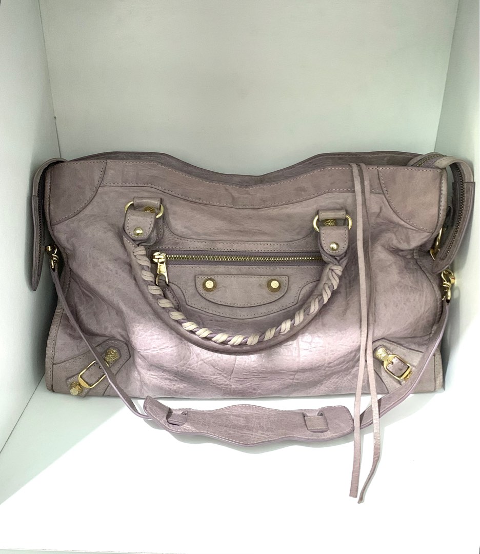 Balenciaga city lilac vintage bag (one stopper), Fesyen Wanita, Tas ...