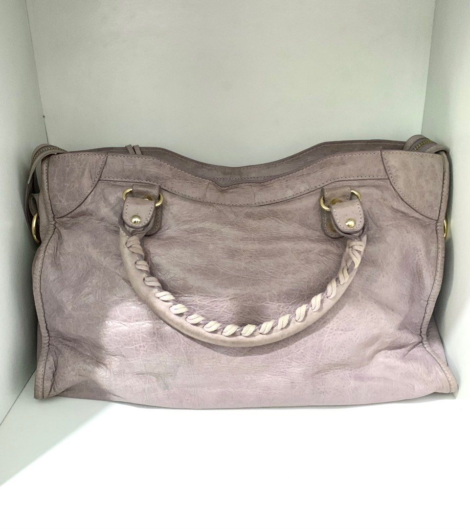 Balenciaga city lilac vintage bag (one stopper), Fesyen Wanita, Tas ...
