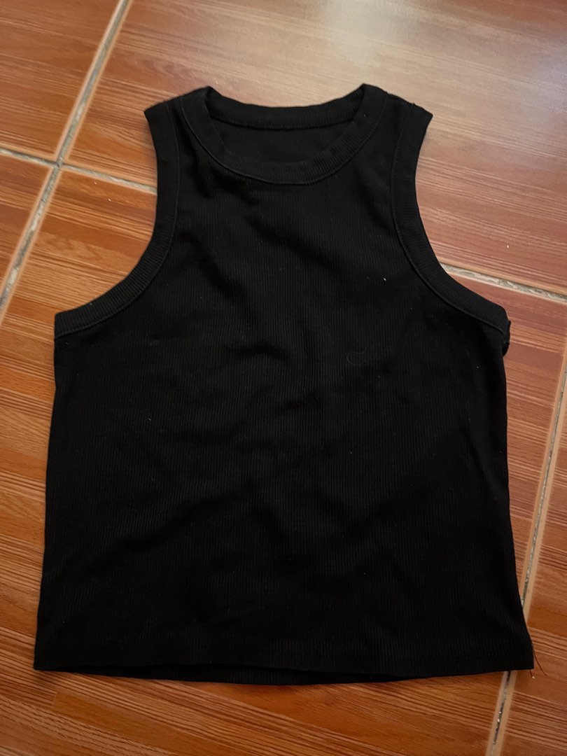 Black Racer Back Sando Tank Top, Women's Fashion, Tops, Sleeveless on ...