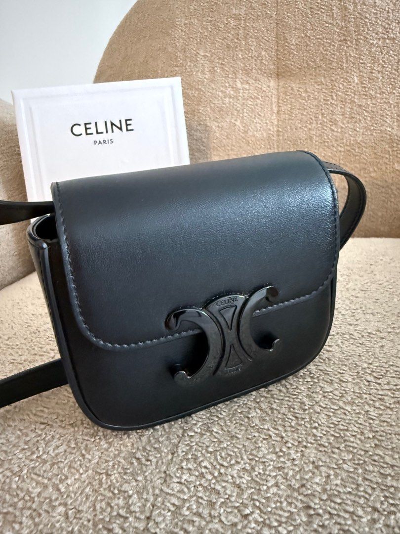 CELINE MINI TRIOMPHE CLAUDE BLACK, Luxury, Bags & Wallets on Carousell