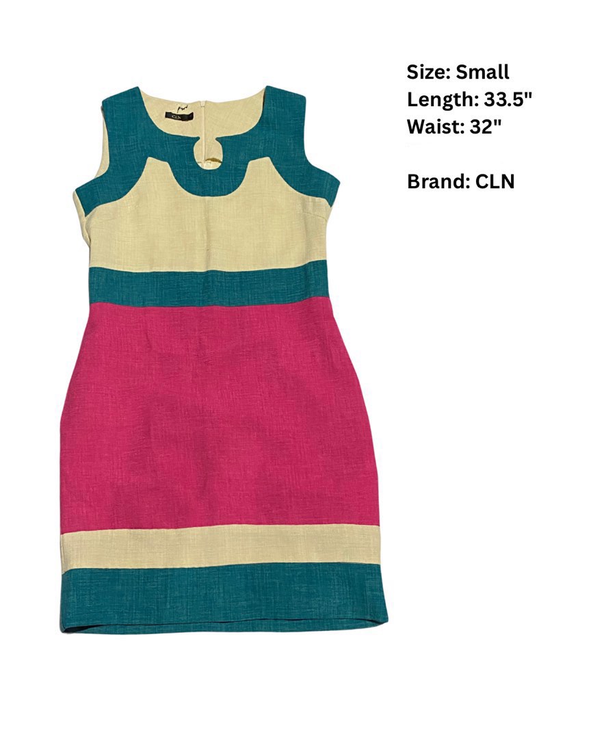 CLN Tricolor Sleveless Formal Dress, Women's Fashion, Dresses & Sets ...