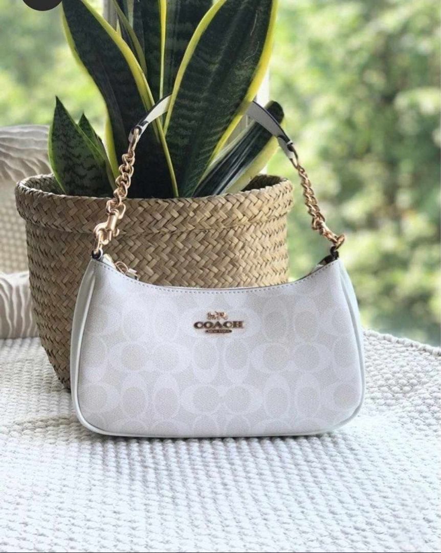 Coach Teri Shoulder Bag In Signature Canvas CA548 - Chalk, Luxury, Bags ...