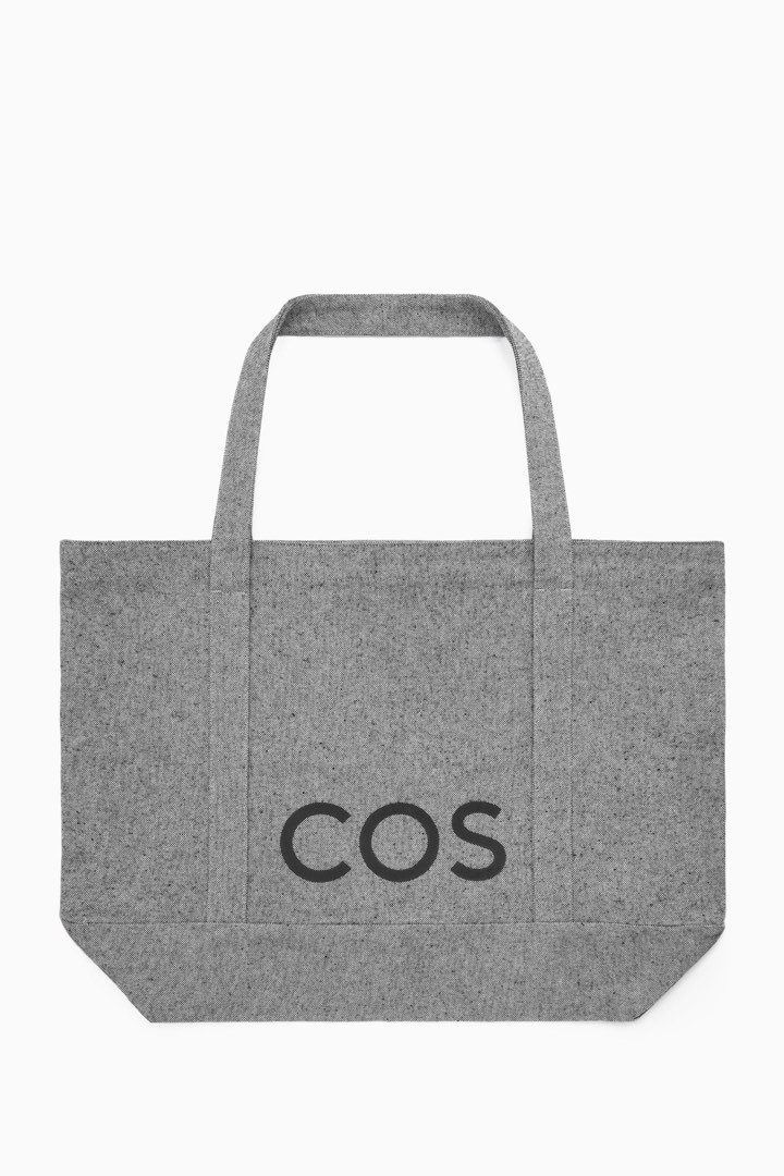 COS Canvas Utility Tote Bag in Dark Grey, Women's Fashion, Bags ...