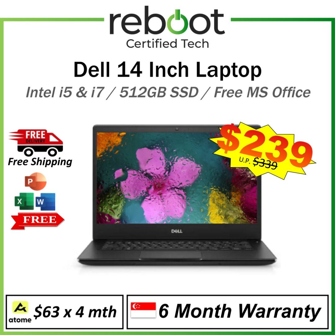 Dell 14 Inch i7 SSD Laptop - 16GB RAM - Up to 512GB SSD - 14 Inch FHD ...