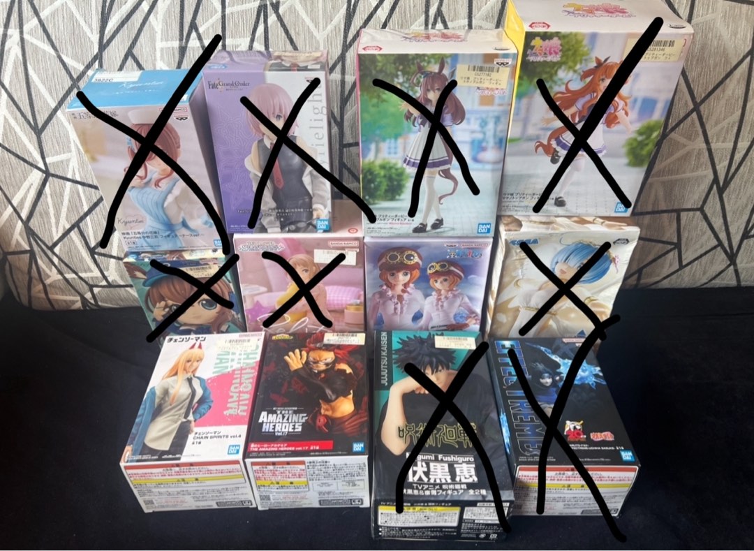 Dented boxes Assorted Genuine Anime Figures Banpresto Taito Furyu Sega ...